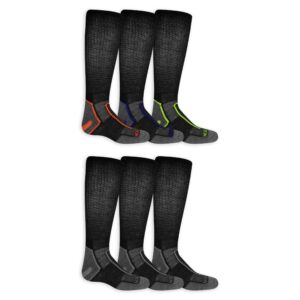 fruit of the loom boys mesh coolzone crew (6 pack) sock, black assorted, medium us