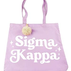 Sorority Shop Sigma Kappa Retro Pom Pom Tote Bag