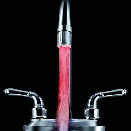 SNOMYRS 7-Color Change Automatically LED Water Faucet Light Water Stream Color Changing Faucet Tap Sink Faucet for Kitchen and Bathroom（7 Color-1PC）