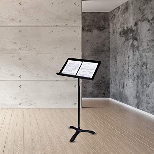 OEF Furnishings Portable, Height Adjustable Metal Music Sheet Stand, Black