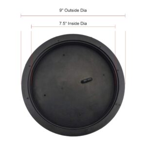 Qnbes Kayak Valley Round Hatch Cover Fit for Chatham Poly Composite Elaho Valley Sea Kayak VCP Day Hatch Cover - 7.5" Inside Dia 9" Outside Dia Black