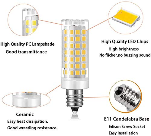 e11 led Bulb, 75W or 100W Equivalent Halogen Replacement Lights,650 Lumens, Daylight White 6000K, Replaces T4 /T3 JD e11 Light Bulb. … (Daylight White 6000k)