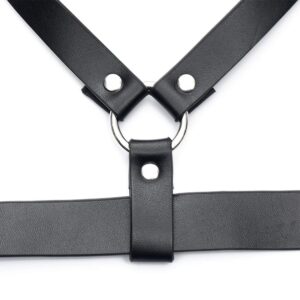 BODIY Punk Body Harness Black Gothic Leather Waist Chest Strap Belt Adjustable Rave Body Jewelry for Women and Girls