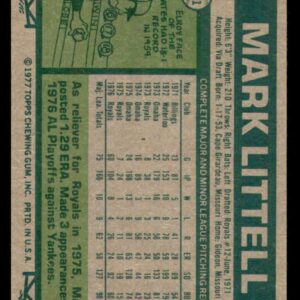 1977 Topps #141 Mark Littell Kansas City Royals MLB Baseball Card NM Near Mint