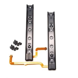 left and right rail (with screws) with flex cable for joy-con slider. track for nintendo switch console joy-cons