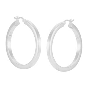 Silpada 'Rise and Shine' Tube Hoop Earrings in Sterling Silver