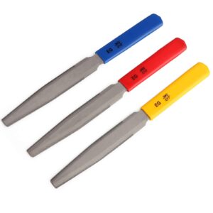 Holmer Tapered Nut Files Double Edge Nut Slotting Files Set Fret Crowning Files Luthier Tools for Electric Guitar Set of 3Pcs.