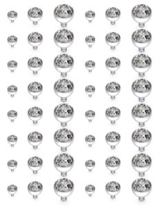 gadeaila 14g dermal piercing jewelry, 48pcs titanium anchor tops with 2/3/4mm white cz diamonds, for women & men