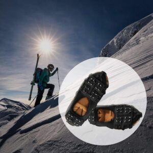 Nihao Ice Cleats Traction Cleats for Boots Shoes Men Women Kids Anti Slip Spike Shoes ice Cleats Snow Traction Cleats crampons for Shoes and Boots