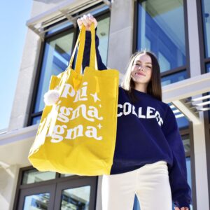 Sorority Shop Alpha Sigma Tau Retro Pom Pom Tote Bag