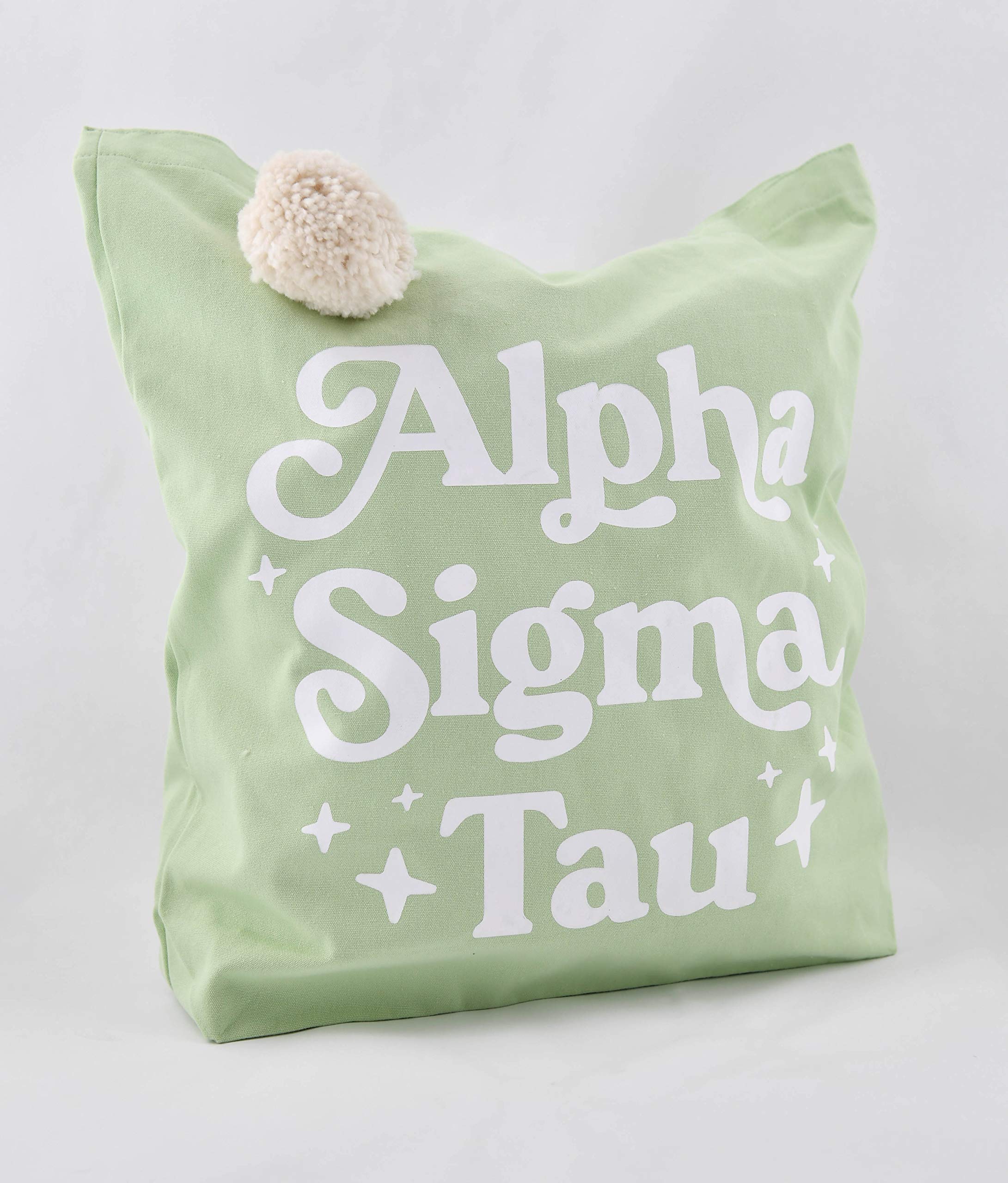 Sorority Shop Alpha Sigma Tau Retro Pom Pom Tote Bag