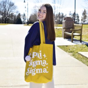 Sorority Shop Sigma Kappa Retro Pom Pom Tote Bag