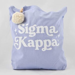 Sorority Shop Sigma Kappa Retro Pom Pom Tote Bag