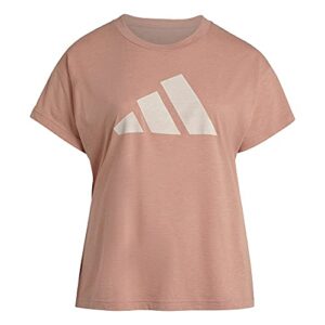 adidas women's plus size sportswear winners 2.0 t-shirt, ambient blush melange, 1x