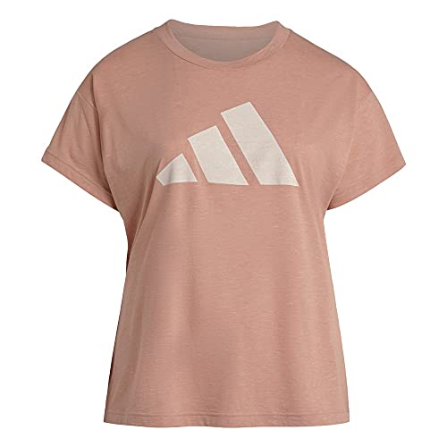 Adidas Women's Plus Size Sportswear Winners 2.0 T-Shirt, Ambient Blush Melange, 1X