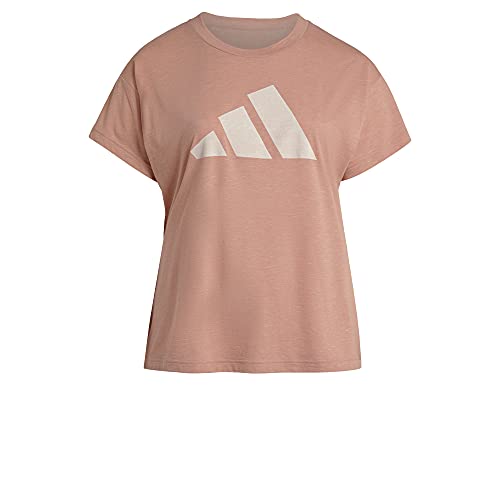 Adidas Women's Plus Size Sportswear Winners 2.0 T-Shirt, Ambient Blush Melange, 1X