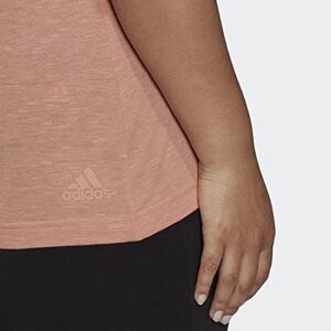 Adidas Women's Plus Size Sportswear Winners 2.0 T-Shirt, Ambient Blush Melange, 1X