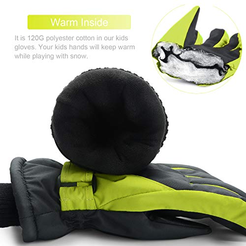 ThxToms Kids Winter Gloves Waterproof Ski Snow Gloves for Boys & Girls Cold Weather Outdoor Sports Snowboard Bicycle for 4-14 Years Old