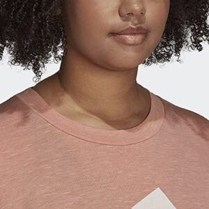 Adidas Women's Plus Size Sportswear Winners 2.0 T-Shirt, Ambient Blush Melange, 1X