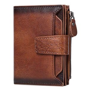 falan mule wallet for men genuine leather rfid blocking mens wallet with zipper coin pocket id window