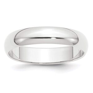 950 platinum 5mm half-round shape featherweight band ring fine jewelry for women gifts for her, size 12