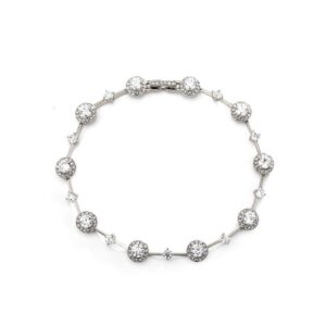 nadri cubic zirconia bezel single line bracelet