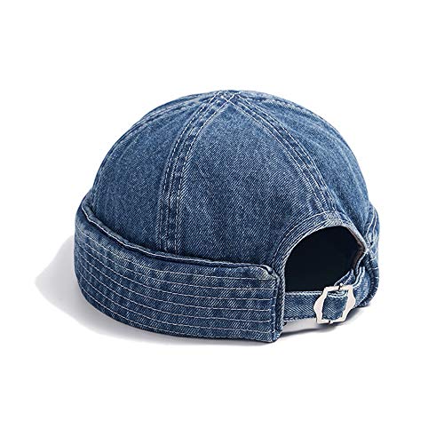 Croogo Beanie Docker Cap Brimless Hat Skullcap Denim Retro Worker Rolled Cuff Harbour Hat No Visor Sailor Hats Landlord Hat