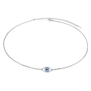 alphm s925 sterling silver evil eye choker short dainty adjustable pendant necklac for women jewelry