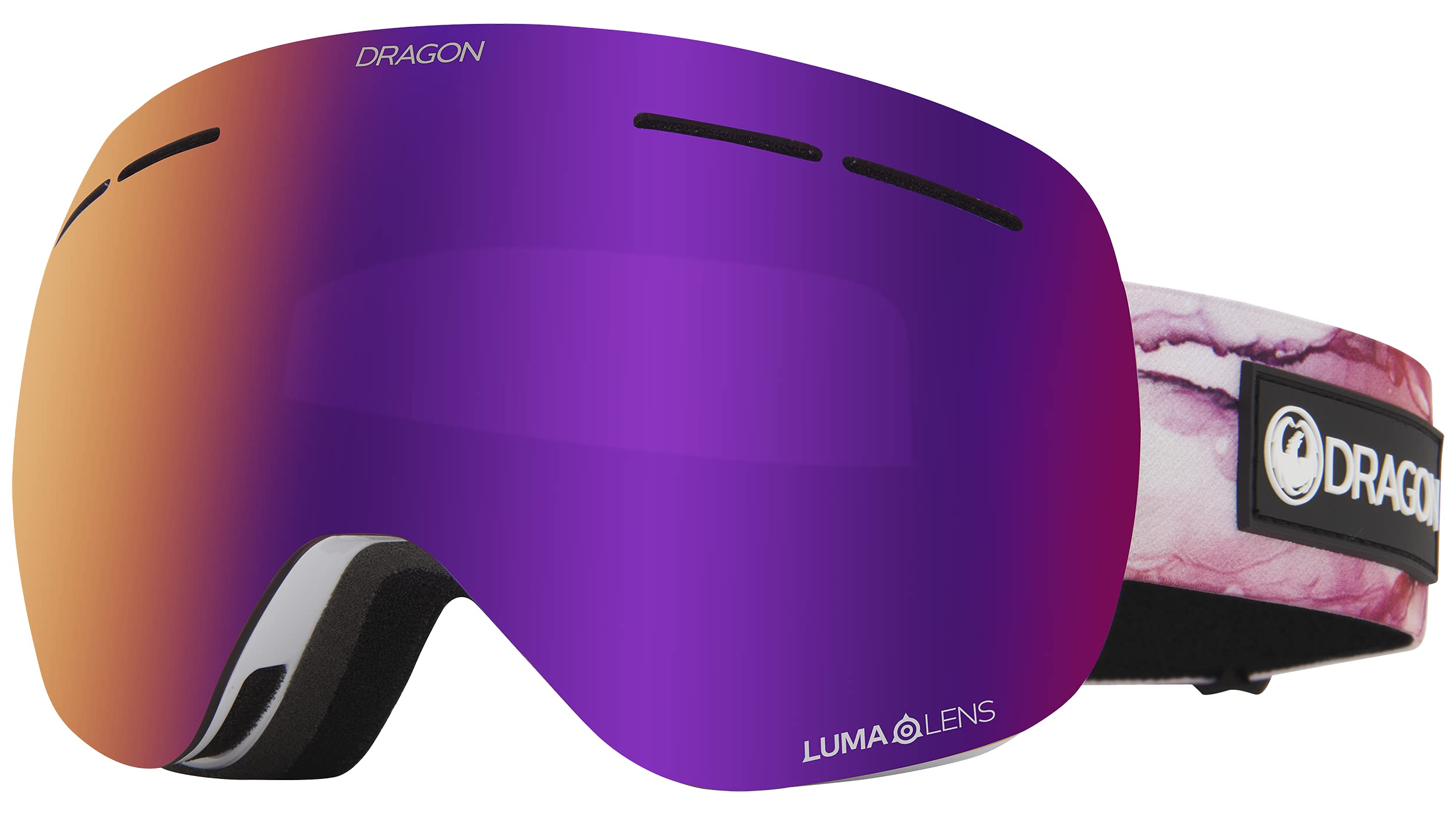 Dragon Alliance Mens X1S Snow Goggles, Merlot/Lumalens Purple Ion, Lumalens Light Rose, OFA