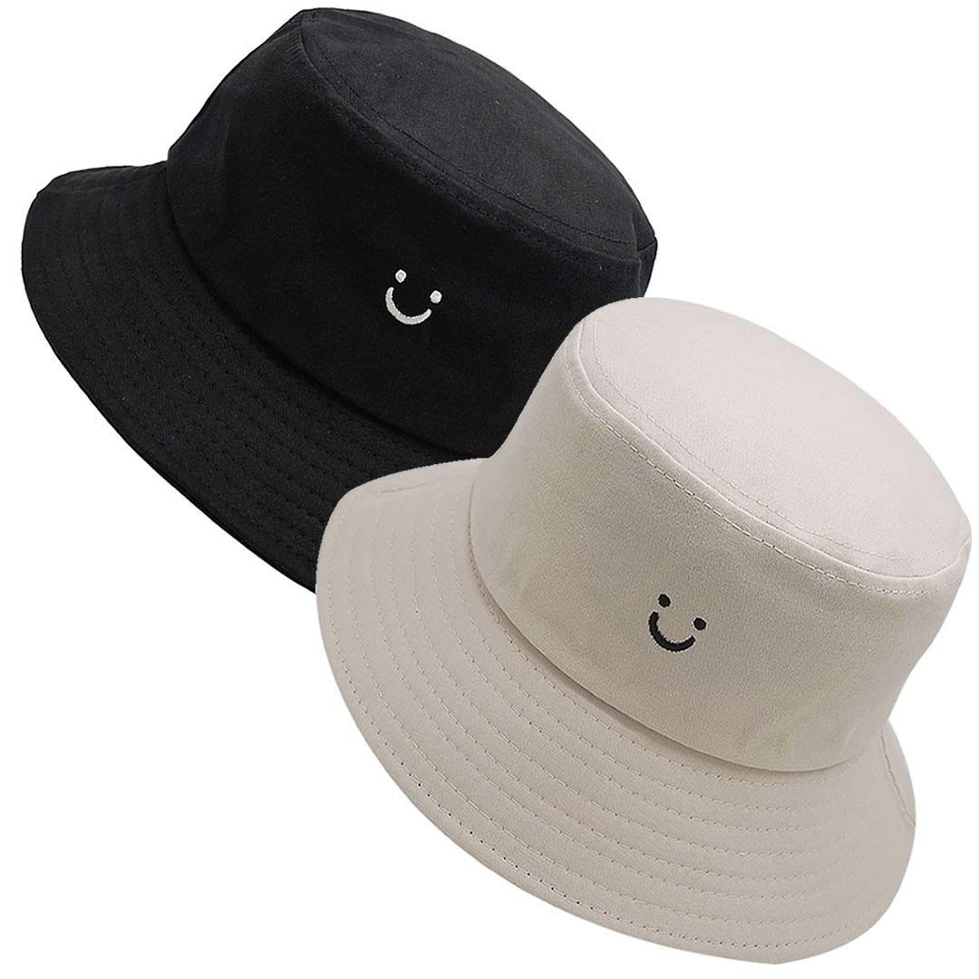 MaxNova Bucket Hats Summer Travel Beach Sun Hat Embroidery Visor Outdoor Cap Unisex 2pack