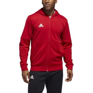 adidas issue full zip jacket - men's casual s team power red melange/white