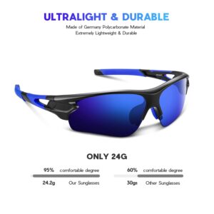 BEACOOL Polarized Sports Sunglasses for Men Women Youth Baseball Fishing Cycling Running Golf Motorcycle Tac Glasses UV400