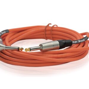 Fat Toad Guitar Cables (6 Pack) Right Angled Instrument Cord 20FT 1/4 Quarter Inch Straight-End 20 GA Wires