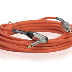 Fat Toad Guitar Cables (6 Pack) Right Angled Instrument Cord 20FT 1/4 Quarter Inch Straight-End 20 GA Wires