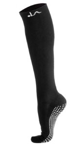 la active graduated compression socks with non-slip grips for safety - 20-30mmhg for women & men - perfect for travel, recovery, medical and maternity support (black, small)