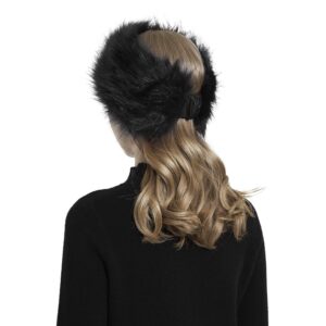 Sanlykate Faux Fur Headband with Elastic, Winter Furry Ear Warmer Earmuffs for Women