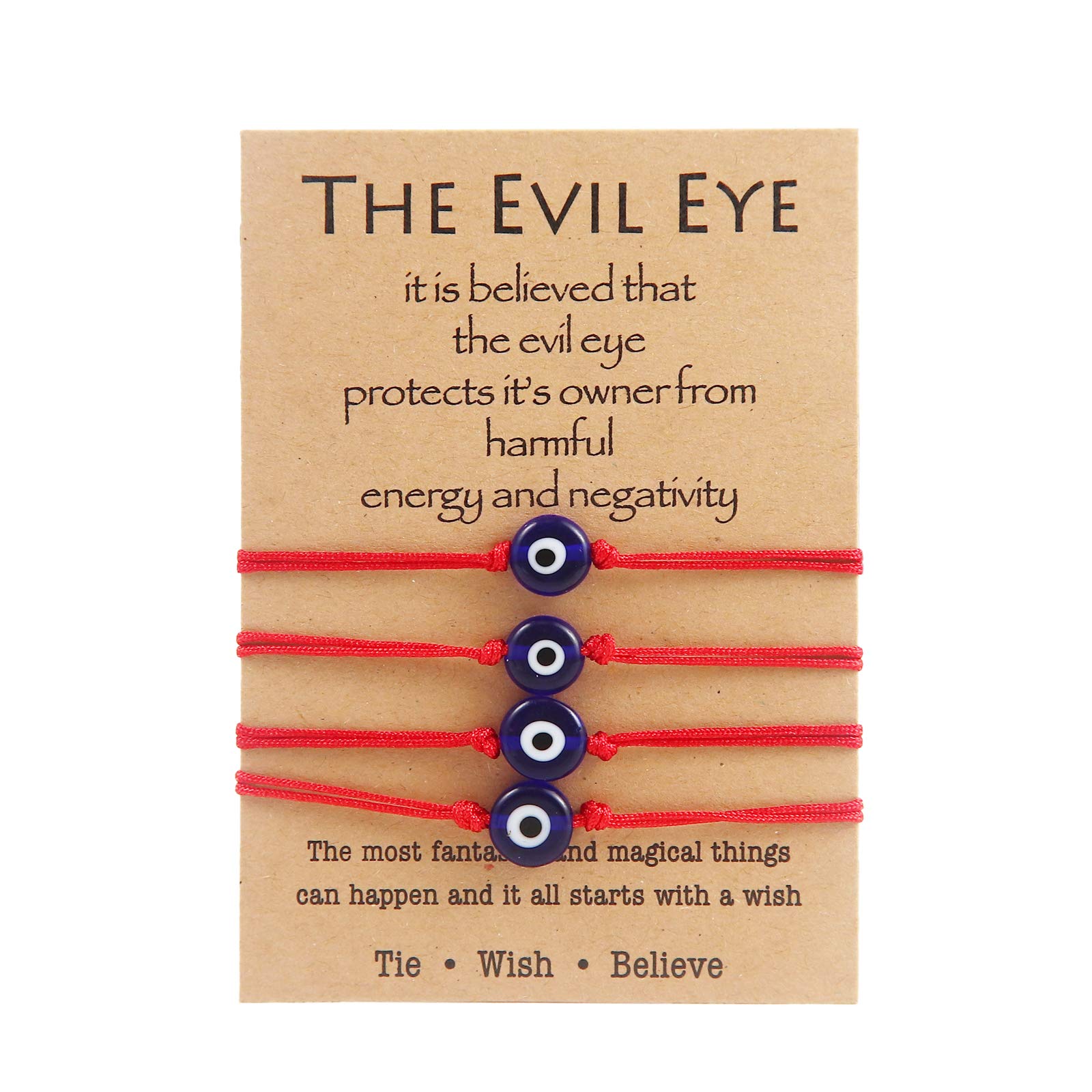 Evil Eye Lucky Bracelets Set Colorful Evil Eye Beaded Adjustable Braided Red String Turkish Amulet Good Lcuk Jewelry for Women Men-Set