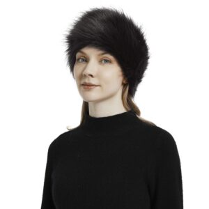 sanlykate faux fur headband with elastic, winter furry ear warmer earmuffs for women