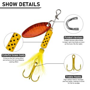 THKFISH Spinner Baits Fishing Spinners Spinnerbait Trout Lures Fishing Lures for Bass Trout Crappie A-1/5oz 4pcs