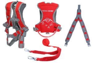 mdxone kids ski trainer child ski harness with rope and absorb bungees red