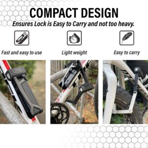 Flex Connex Compact Bike Lock Black | 35" Extreme Bike Lock - Heavy Duty Bicycle Security Chain Lock Steel Bars| Carrying Case Included (Black Ninja)