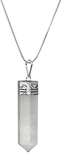 Selenite Crystal Healing Pencil Point Pendant For Heart And Throat Chakra Pendant Necklace For Girls Women Men Christmas Gift