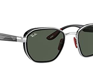 Ray-Ban RB3674M Scuderia Ferrari Collection Round Sunglasses, Silver/Dark Green, 51 mm