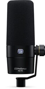 presonus pd-70 dynamic vocal microphone for broadcast, podcasting, and live streaming