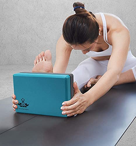 Heathyoga Yoga Sets - Yoga Blocks and Strap Set, Non Slip Yoga Towel with Silicone Coating Layer, Free Carry Bag and Spray Bottle