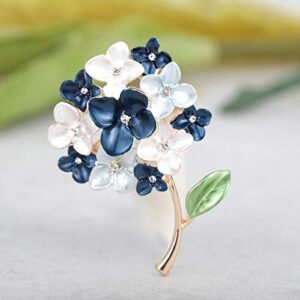 Enamel Purple Lilac Flower Brooches Women Collar Hydrangea Weddings Brooch Pins