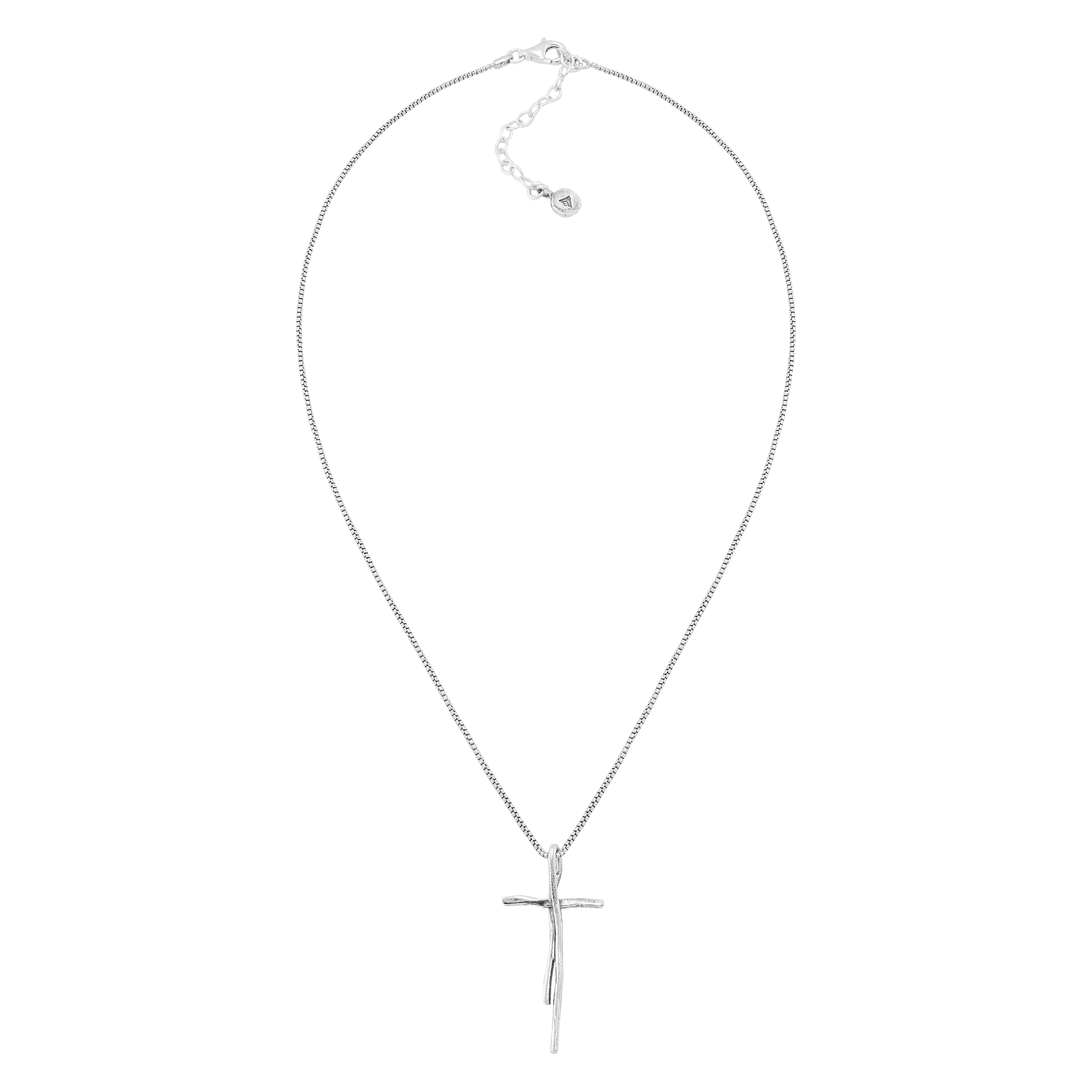 Silpada 'Organic Cross' Pendant Necklace in Sterling Silver, 18" + 2"