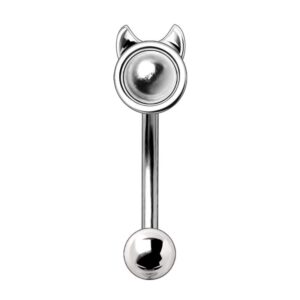 pierced owl 16g stainless steel devil eyebrow curved barbell ring