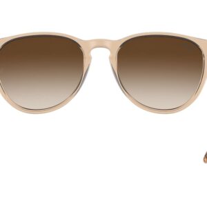 Ray-Ban RB4171F Erika Low Bridge Fit Round Sunglasses, Transparent Light Brown/Brown Gradient Dark Brown, 57 mm