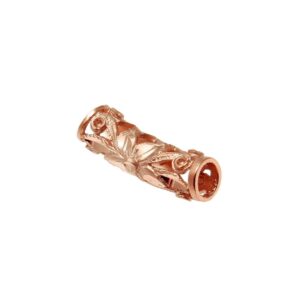 Arthur's Jewelry 14k solid rose gold Hawaiian diamond cut scroll horizontal barrel pendant